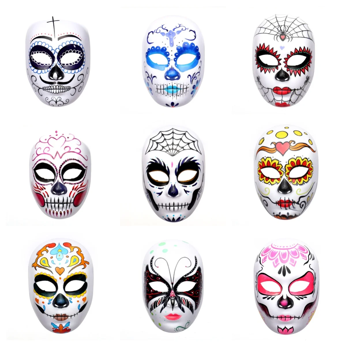 Women's Men's Full Face Death's Head Bone Mask Halloween Day Ball ...