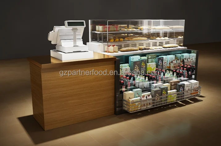 Modern Coffee Shop Counter Design Display Stone Dessert Bar Counter ...