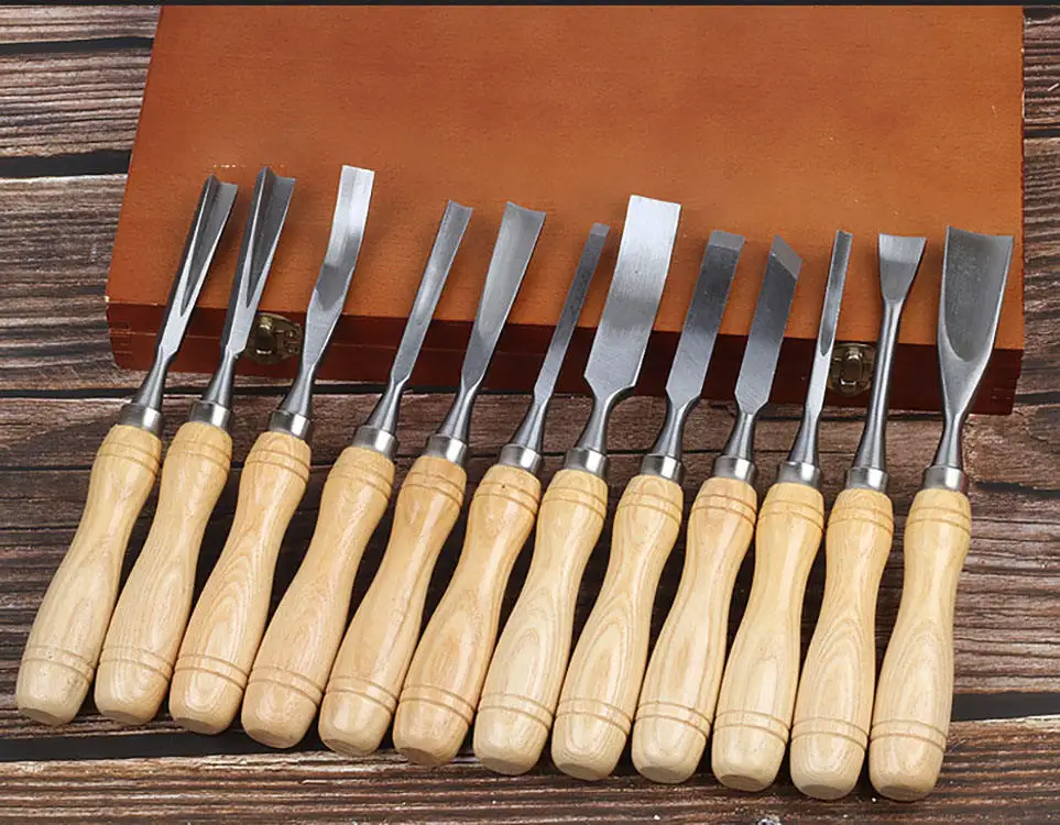 High Quality Complete Specifications Chisel Set 12 Pcs Diy Wood Carving Chisel Set for ...