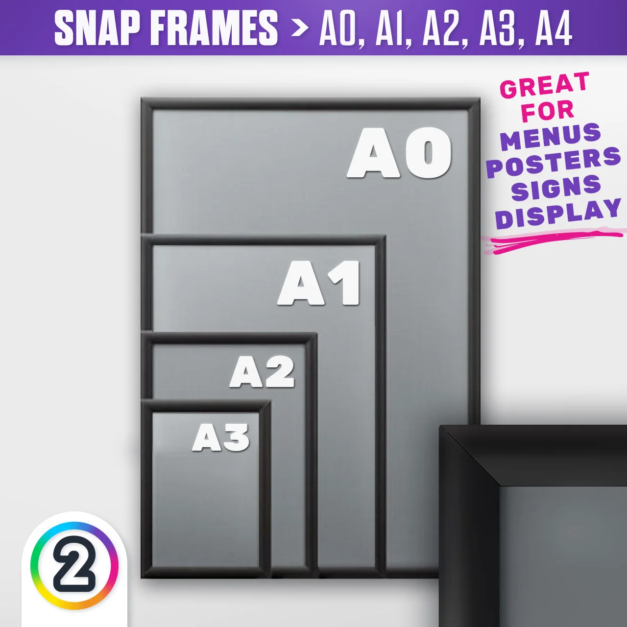 Various Size A0/A1/A2/A3/A4/A5/B1/B2 Snap Frame Wall Mounted Picture ...