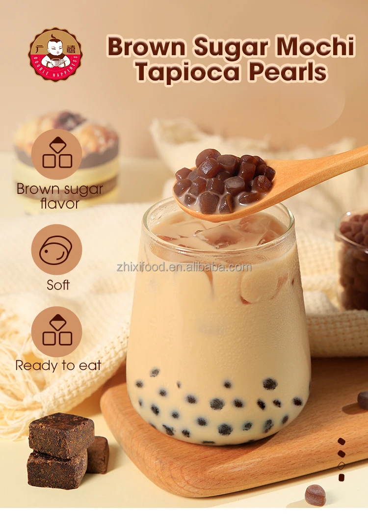 500g Brown Sugar Flavor Edible Mochi Tapioca Starch Pearls For Bubble ...