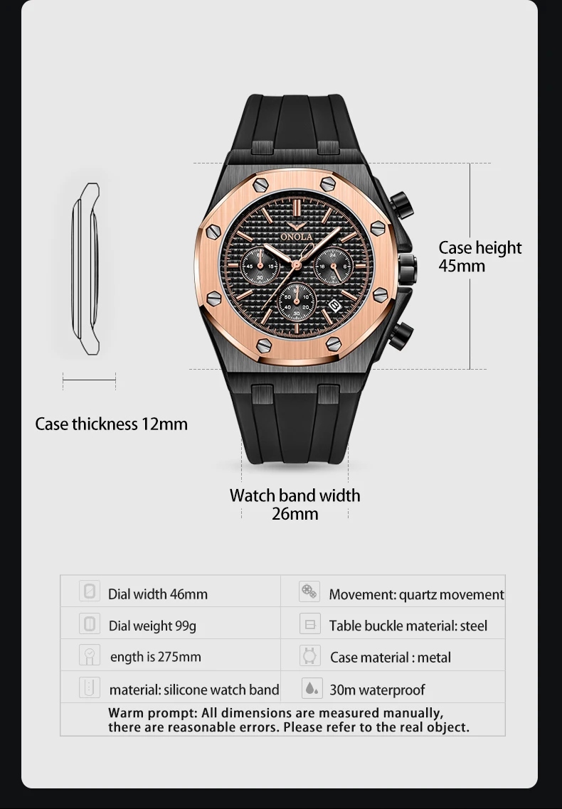 Luxury ONOLA Watch - Multi Functional Chronograph for Men