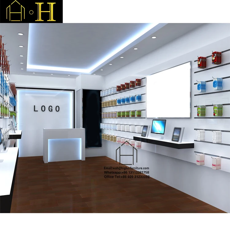 Retail Store Design Mobile Phone Wooden Display Cabinet Cell Phone Shop ...