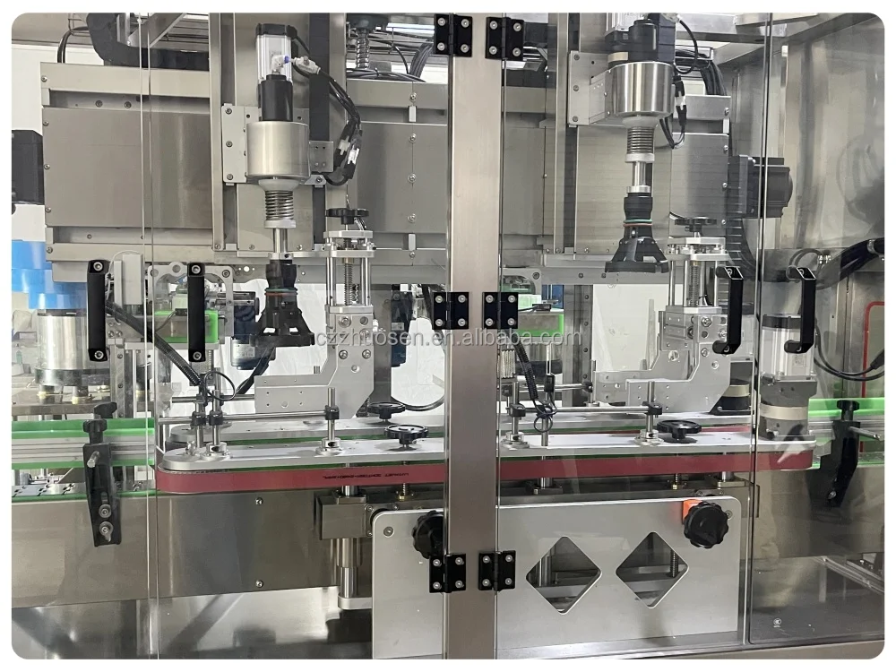 ZOSN Automatic Servo Motor Torque Control Tracking 2 Heads Bottle Jar ...