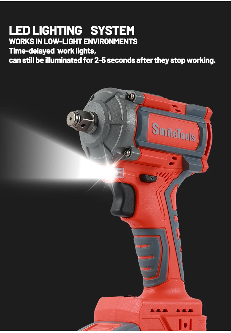 21v Rechargeable Cordless Electric Torque Impact Wrench 1/2 Inch With ...