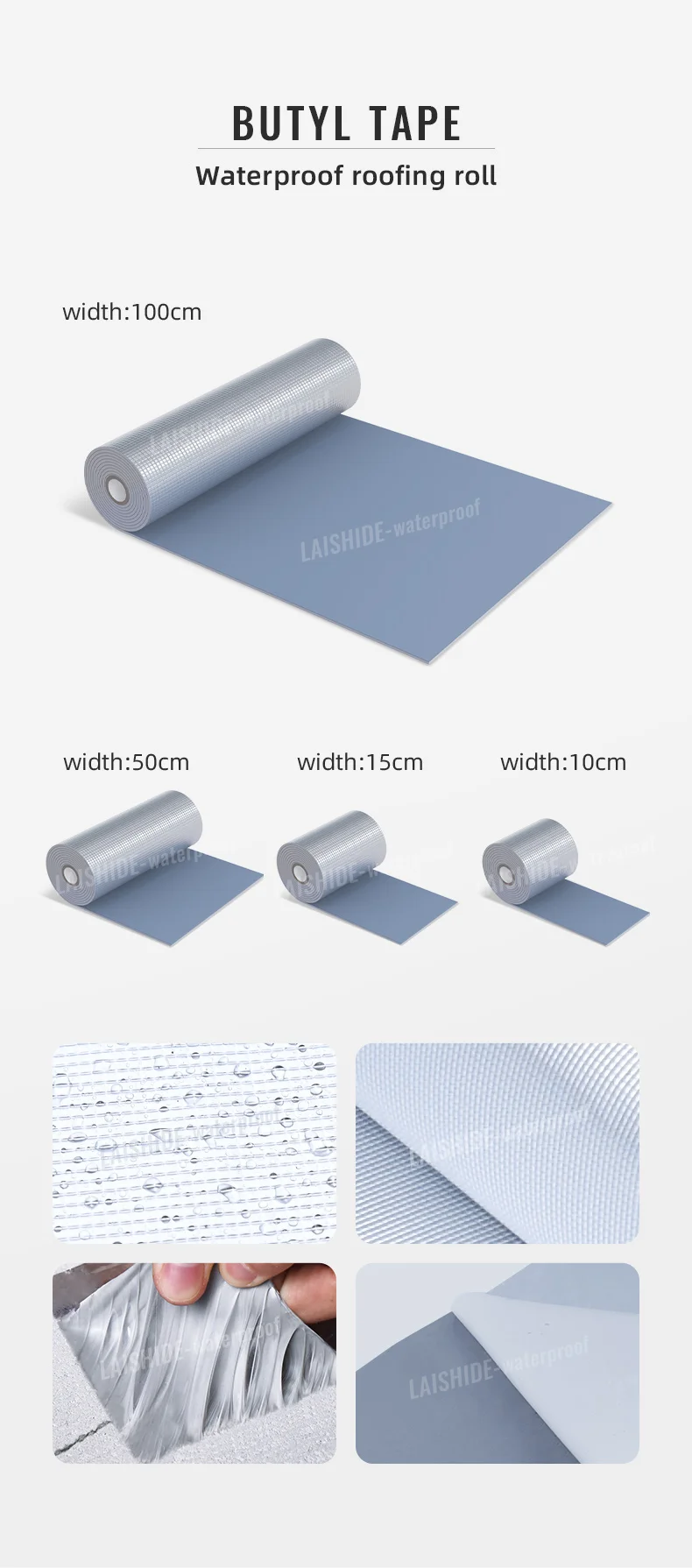 Super Strong High Polymer Rubber Butyl Waterproof Tape 0.8~2mm Roof ...