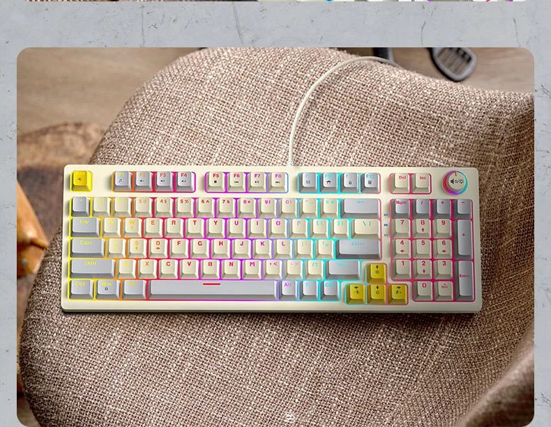 Colorful Gaming Keyboard 96 Keys - Mechanical & LED Backlit