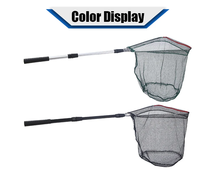 Strong 130cm20KG Fishes Fishing Nets Rubber Coated 3 Sections Rubber ...