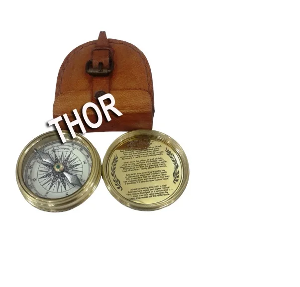 Natical Camping & Hiking Brass Poem Compass Pocket Flat-Compass Brown ...