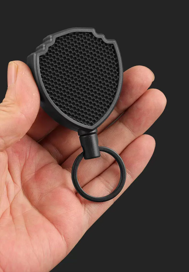 Custom logo Stainless Steel Key Fob Keychain Retractable Metal Badge ...