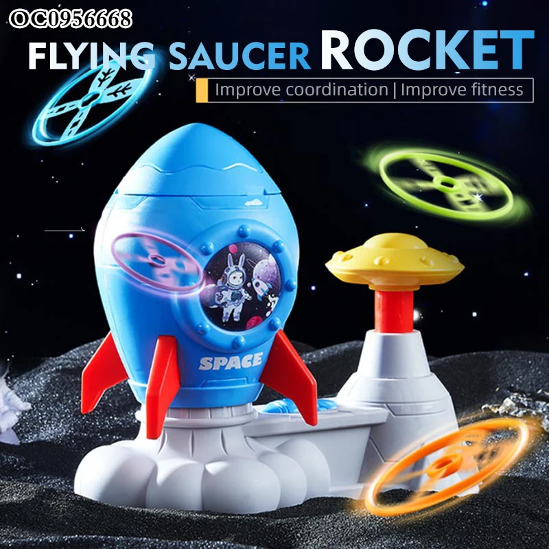 Outdoor Catch Baby Rocket Flying Saucer Discs Launcher Toy For Kids ...
