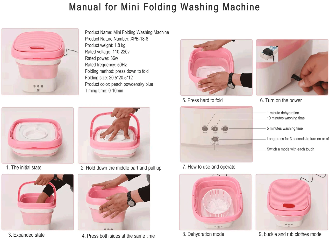 Mini Portable Washing Machine - Foldable & Efficient