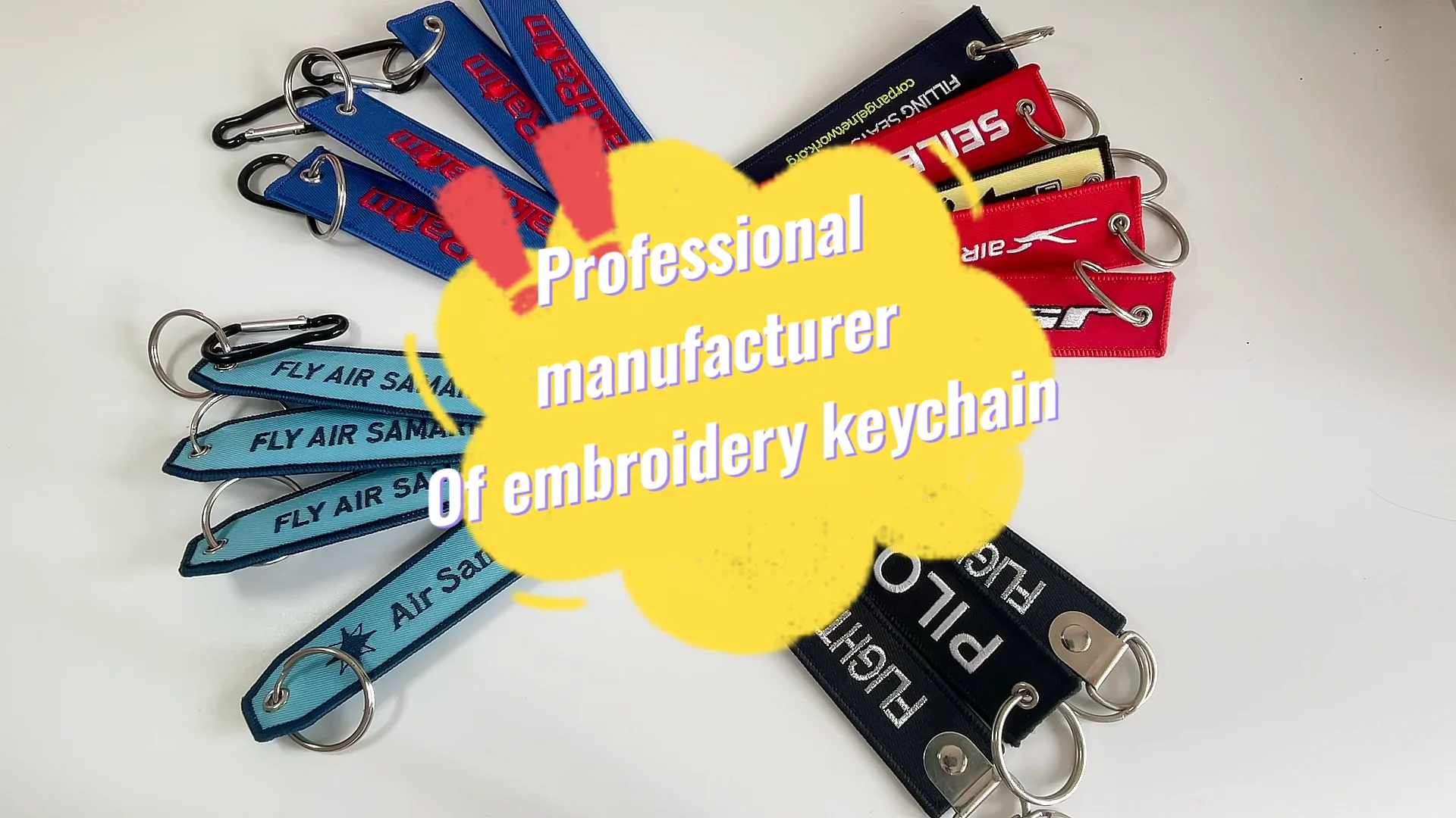 Custom Woven Logo Jet Tag Key Chain Embroidery Keychain Motorcycle Car ...