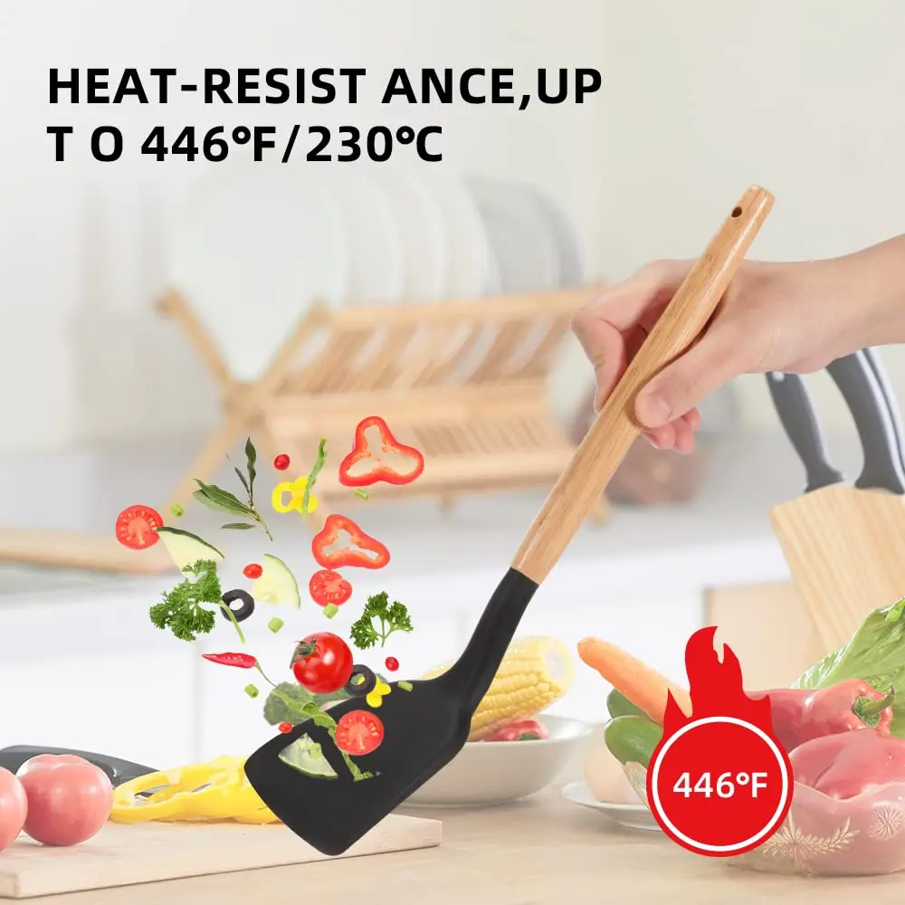 Wholesale Food Grade Silicone Kitchen Cooking Tools Non Stick 12 Pcs ...