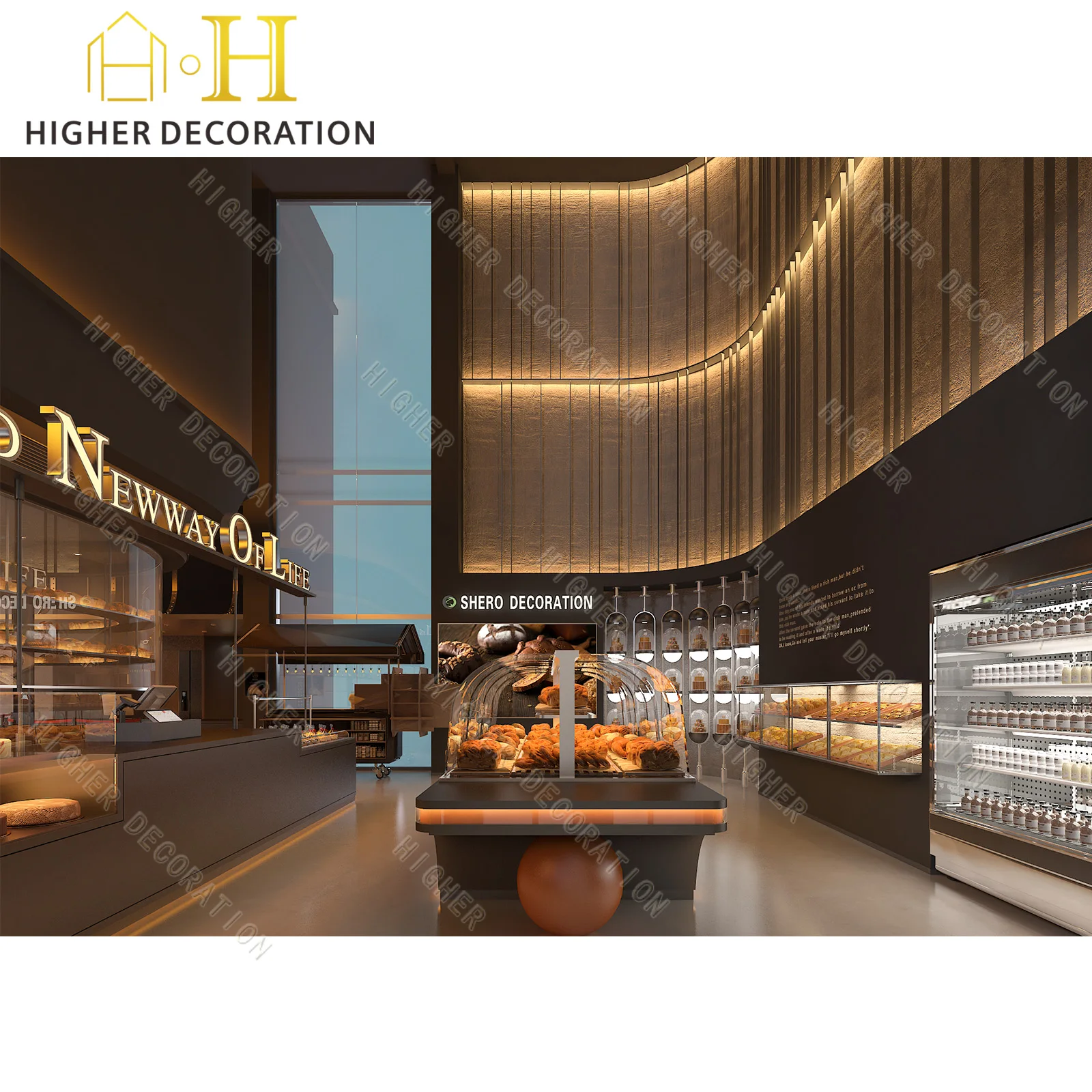 Professional Cake Display Showcase Food Showcase Counter Table for Shop ...