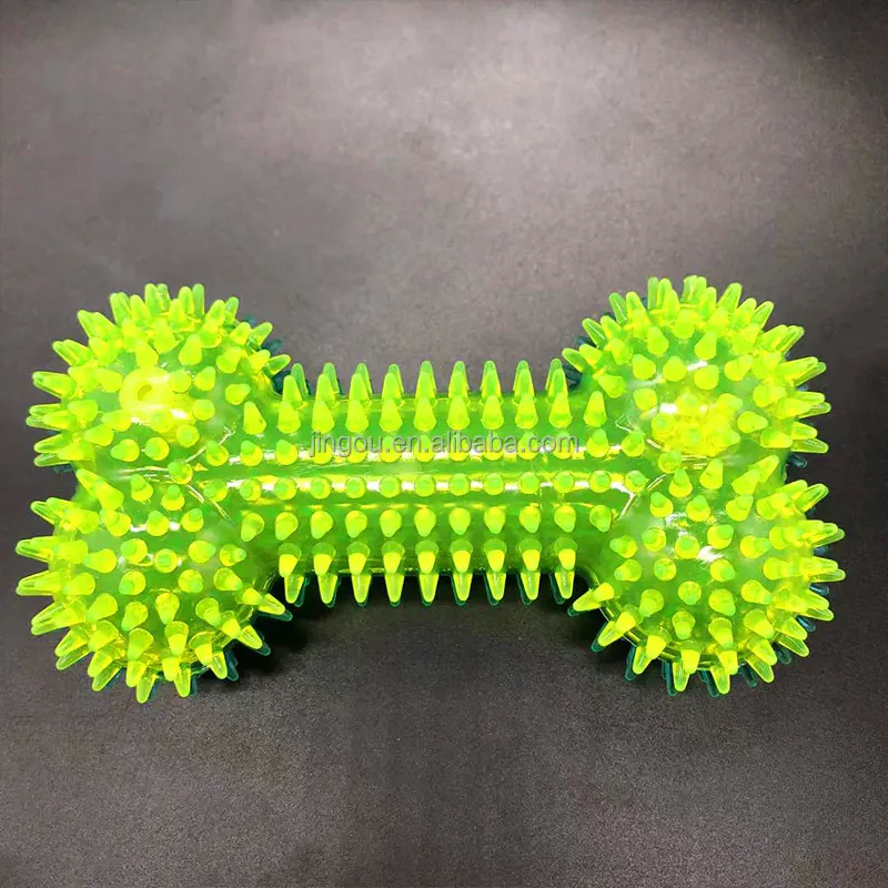 New Style Pvc Soft Plastic Bone Shape Flashing Spiky Dog Toys ...