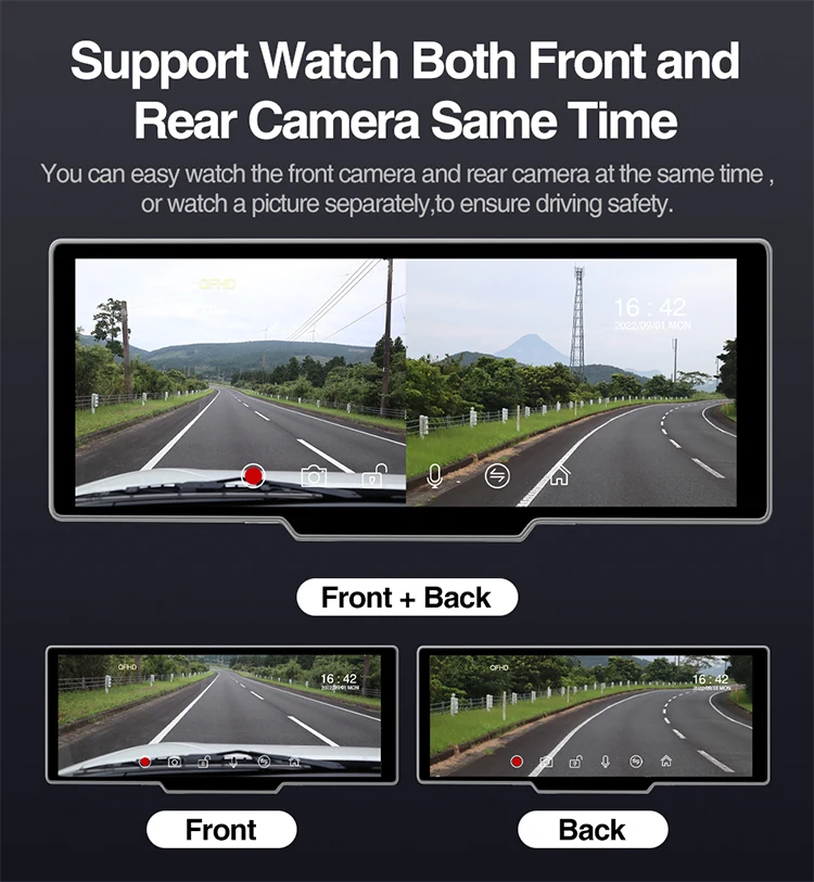 JMC UHD 4K WIFI Rear View Mirror Dash Cam with Night Vision