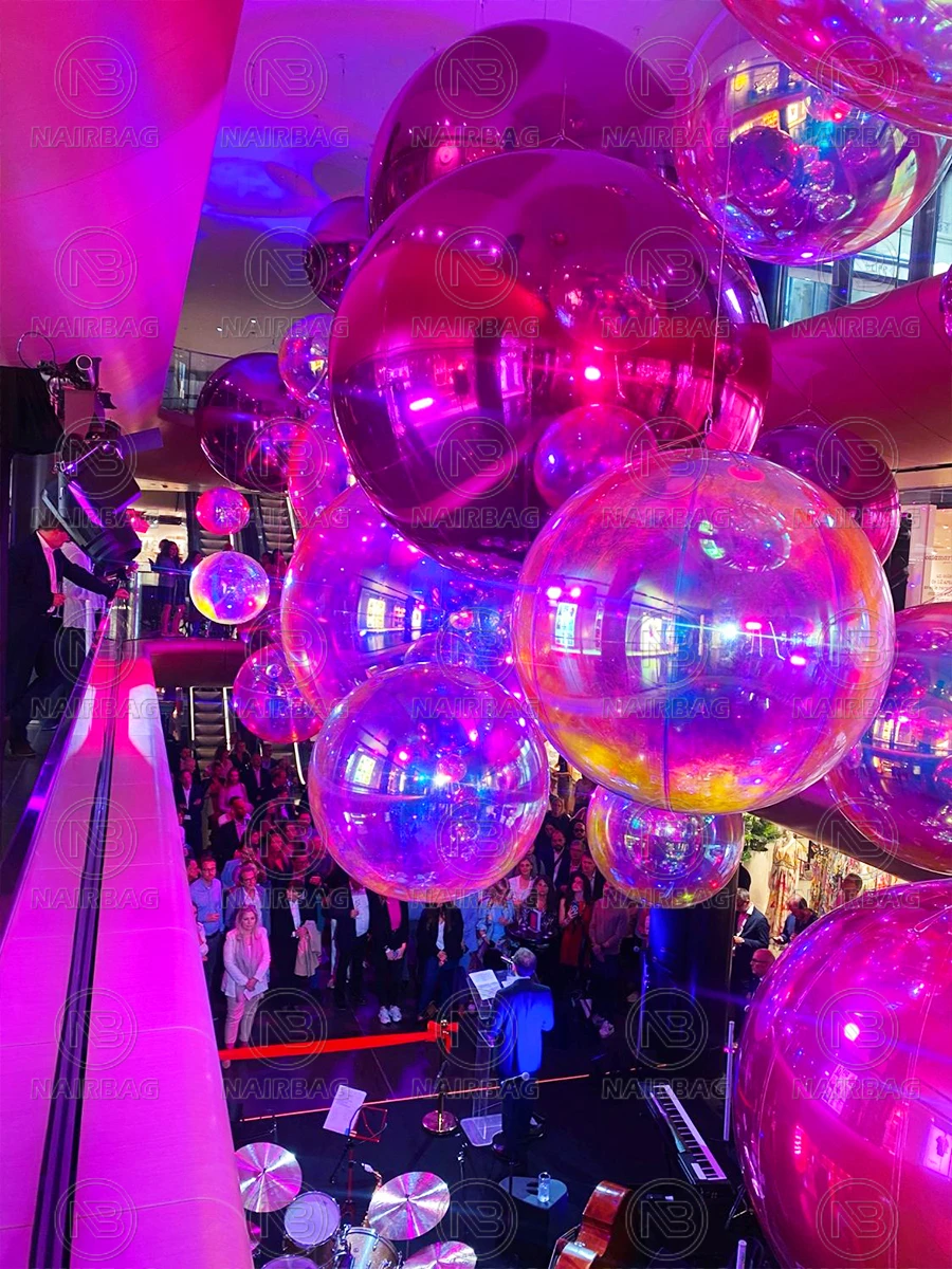 Silver Mirror Ball Inflatable - Perfect for Disco Events