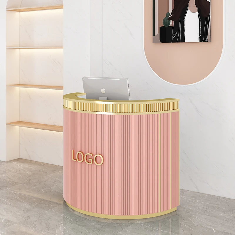 Wholesale Modern Luxury Gold Front Reception Desk Cashier Checkout ...