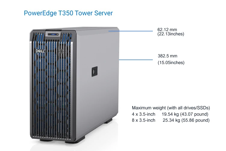 Factory Direct Dell Poweredge Tower T350 Server Dell T350 One Intel ...