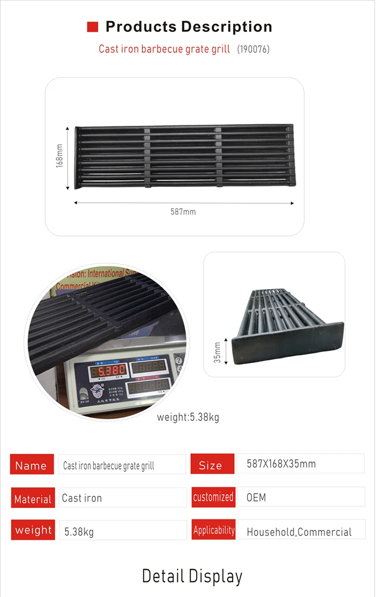 Commercial Kitchen Heavy-Duty Cast Iron Grill Gas Powered for Outdoor ...