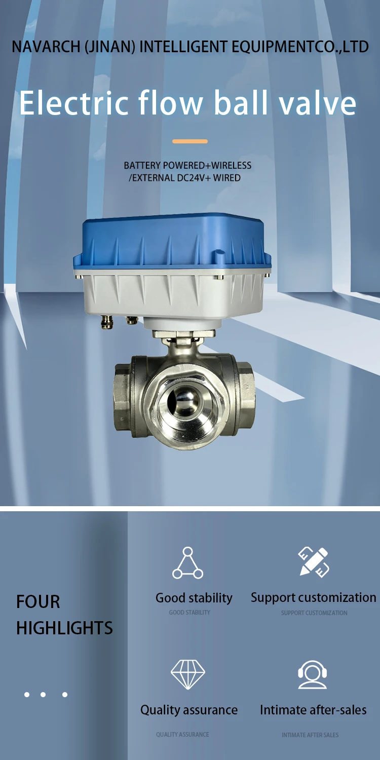 Dn20 Motorized 3 Way Water Ball Valve Smart Nb-iot Electric Actuator ...