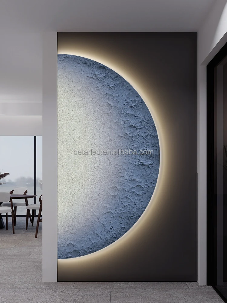 Backlight Moon Wall Painting Decor,Illuminated Semi-circle Wall ...