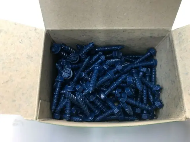 1/4,3/16 Inch Hex Head Blue Concrete Anchor Screws Blue Tapcon Concrete ...