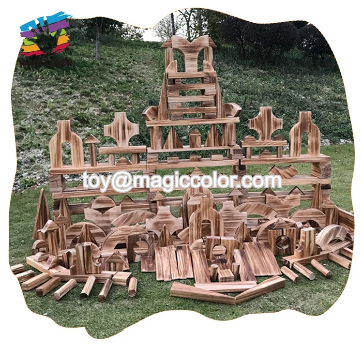 2023 Educational Toys Carbonized Wood Tracking Large Building Blocks ...
