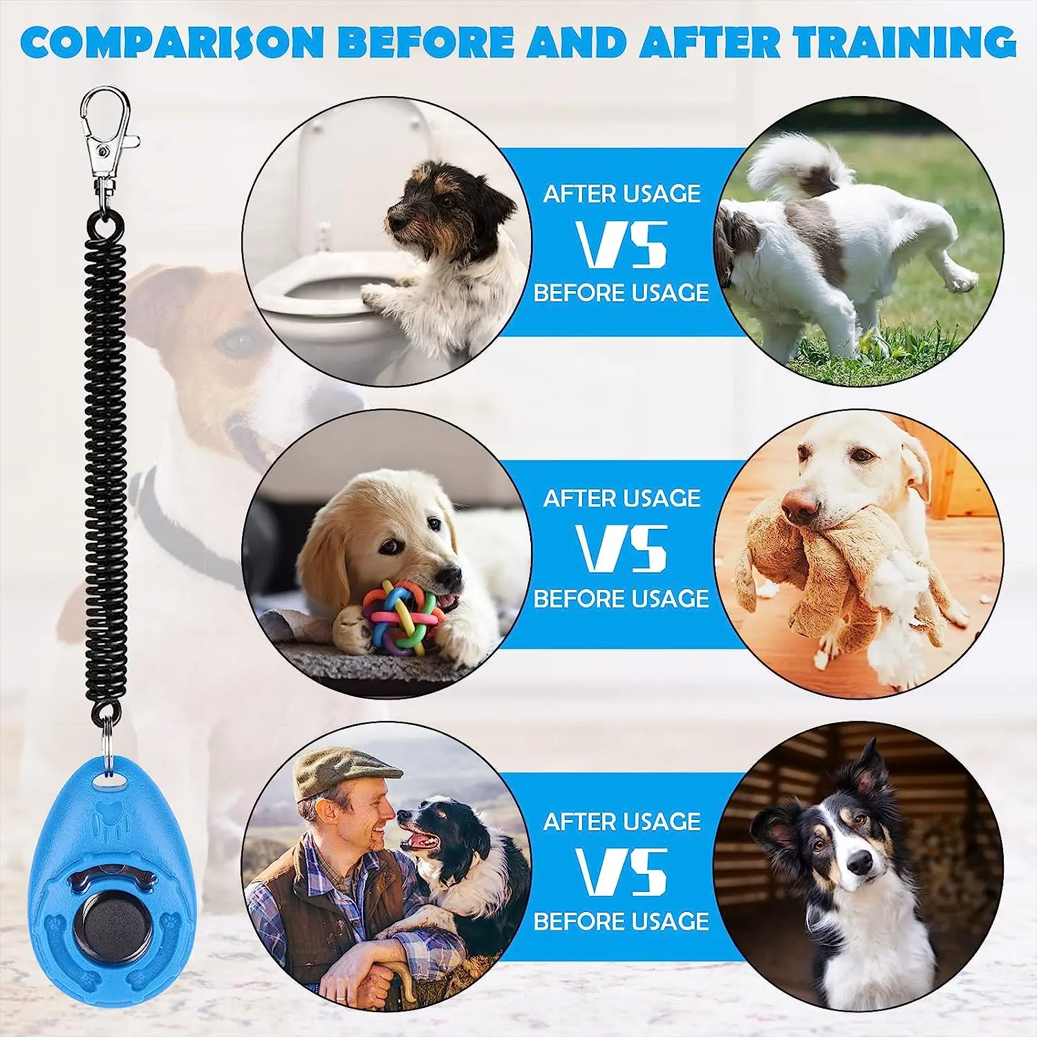 Customized Logo Pet Training Dog Trainer Clicker Manual Wrist Strap ...