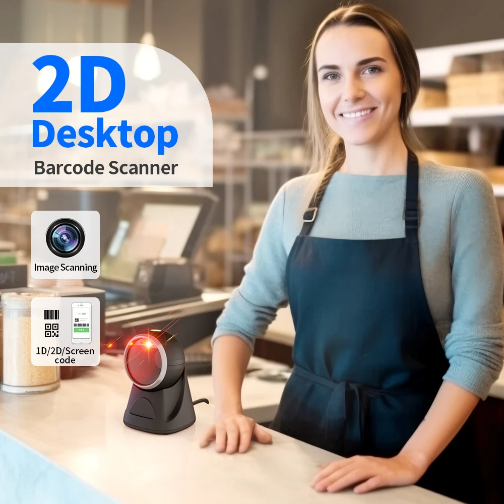 Xincode Lector 2D Bar Qr Code Desktop Scanners for Supermarket