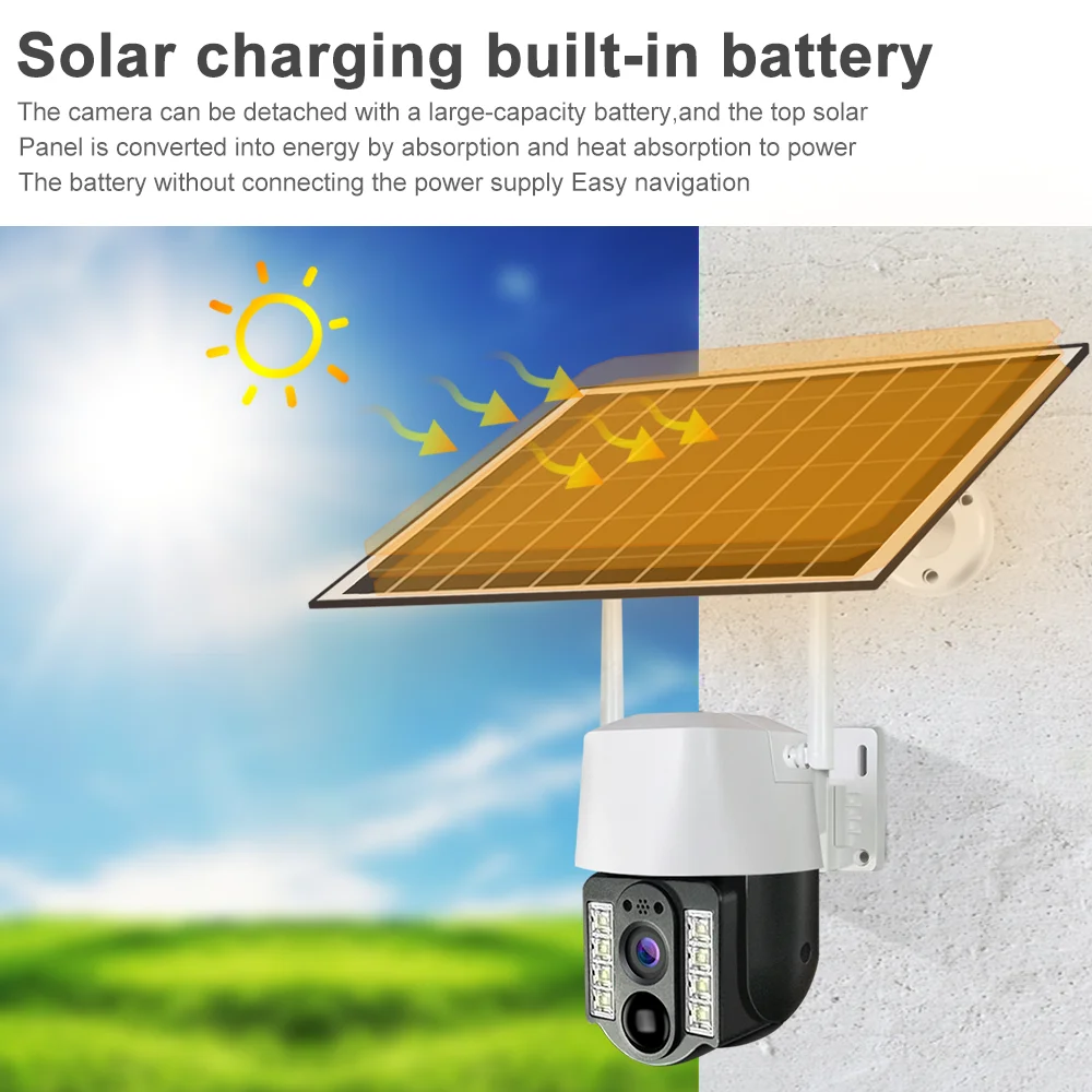 4g Lte Solar Camera Indoor/outdoor Surveillance With Cmos Sensor No ...