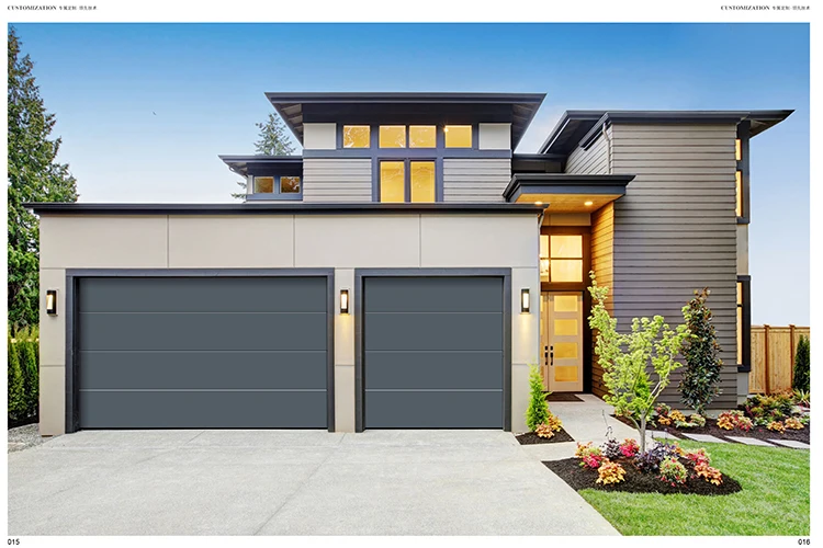 16x 7 Residential Sectional Automatic Remote Control Flap Garage Doors ...