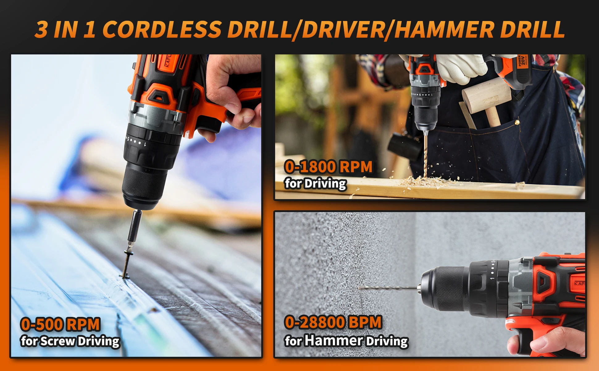 Kafuwell Pa4500-3h Brushless 20v Cordless Drill With Oem Support