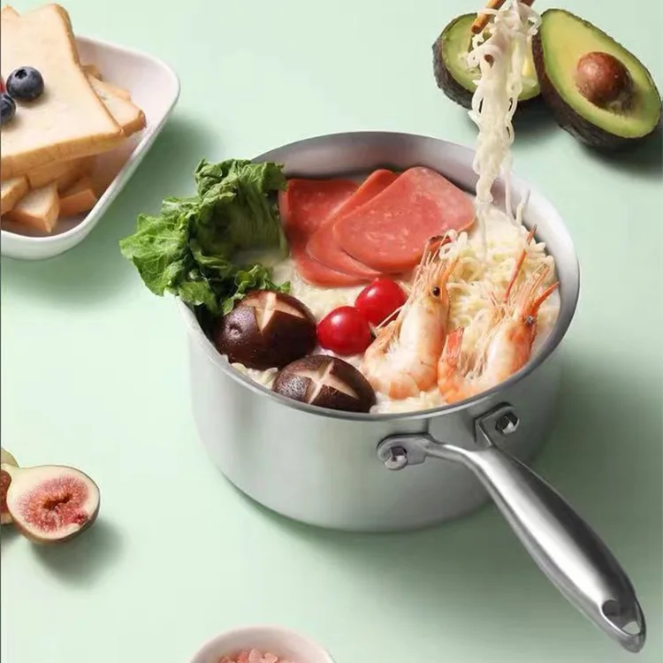 8-piece Thick Korea Soup Milk Warmer Pot Stainless Steel Non-stick ...