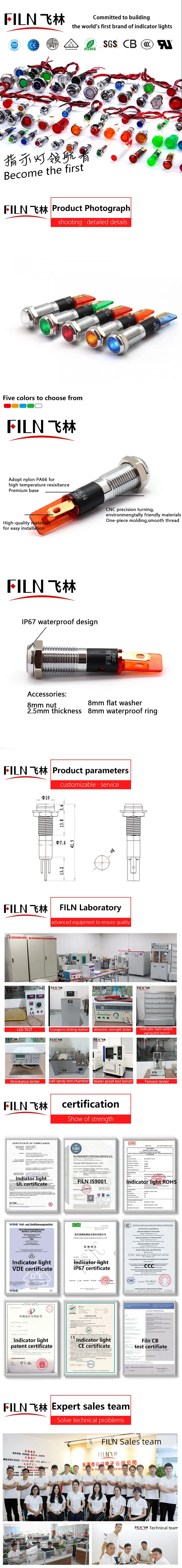 FILN 8mm Indicator Lights - Reliable LED Power Indicators