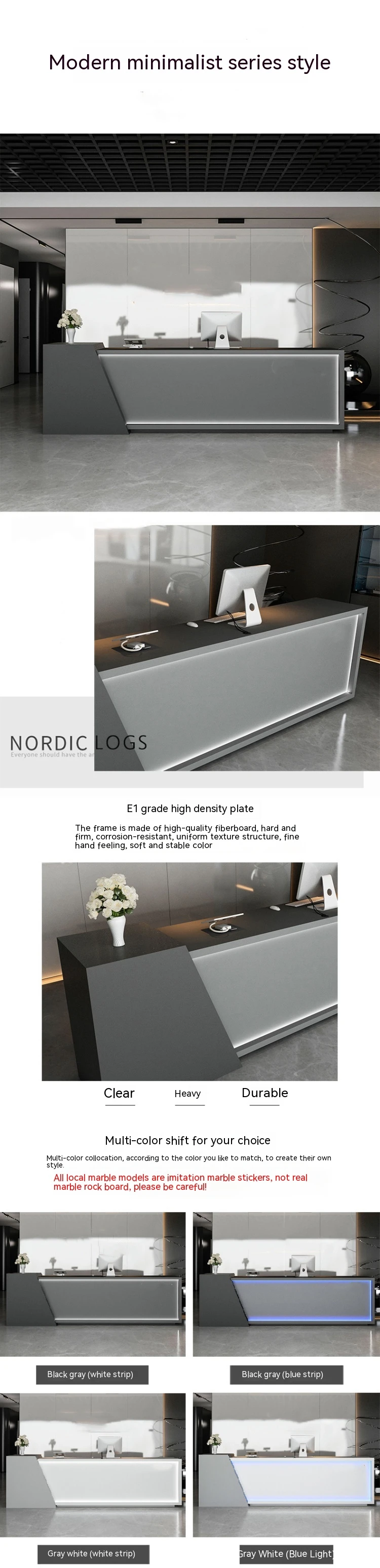 Reception Desk With Counter Modern Front Desk Reception Room Table With ...