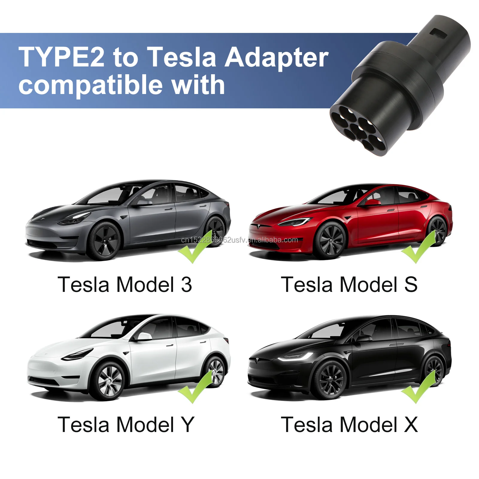 Ev Charger Type 2 To Tesla Electric Car Charging Adapter Type 2 Dc ...
