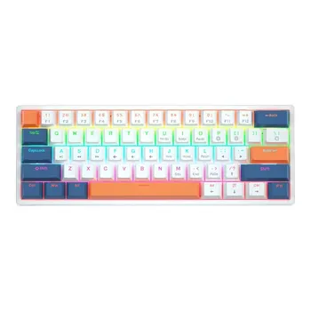 Fashion 61 Keys Keyboard 60% Rgb Led Backlit Mechanical Keyboard Wired ...