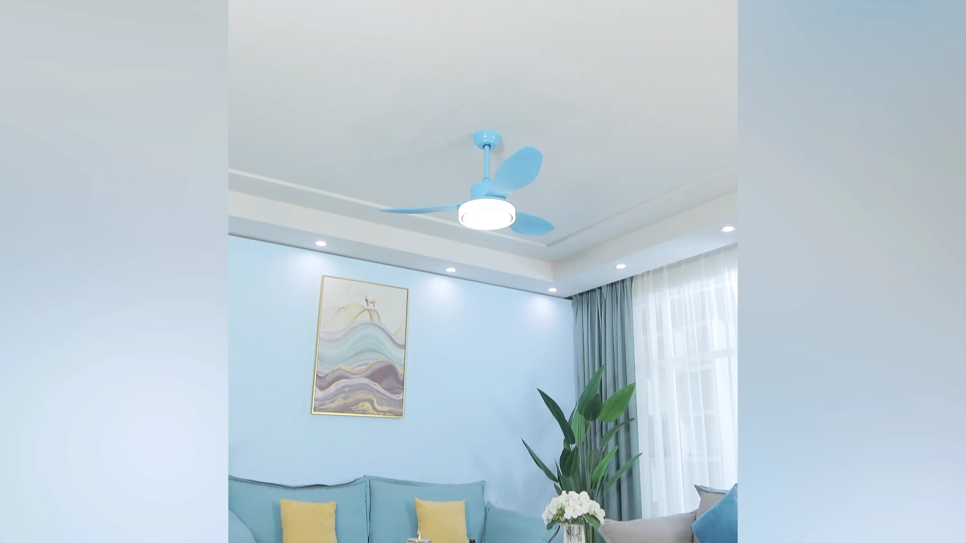 721a 3 Blade 42 Inch Ceiling Fan With Light Modern Decorative Ceiling ...