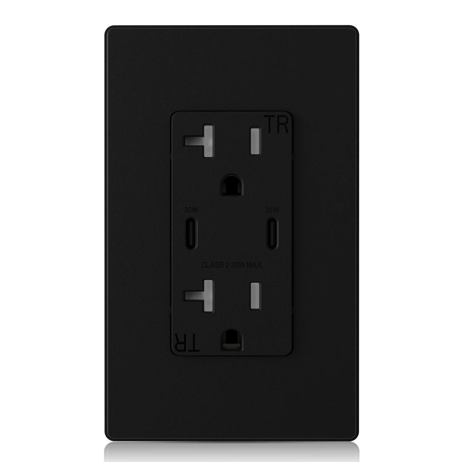USB C Port Supports 30W Fast Charge USB Wall Outlet Receptacle, 20 Amp ...