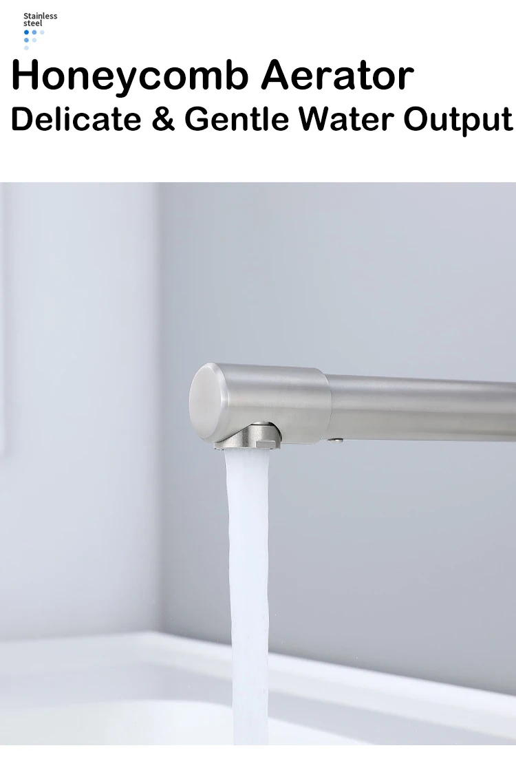 Modern Stainless Steel 304 Basin Faucet 360° Rotating Mixer Water Tap ...