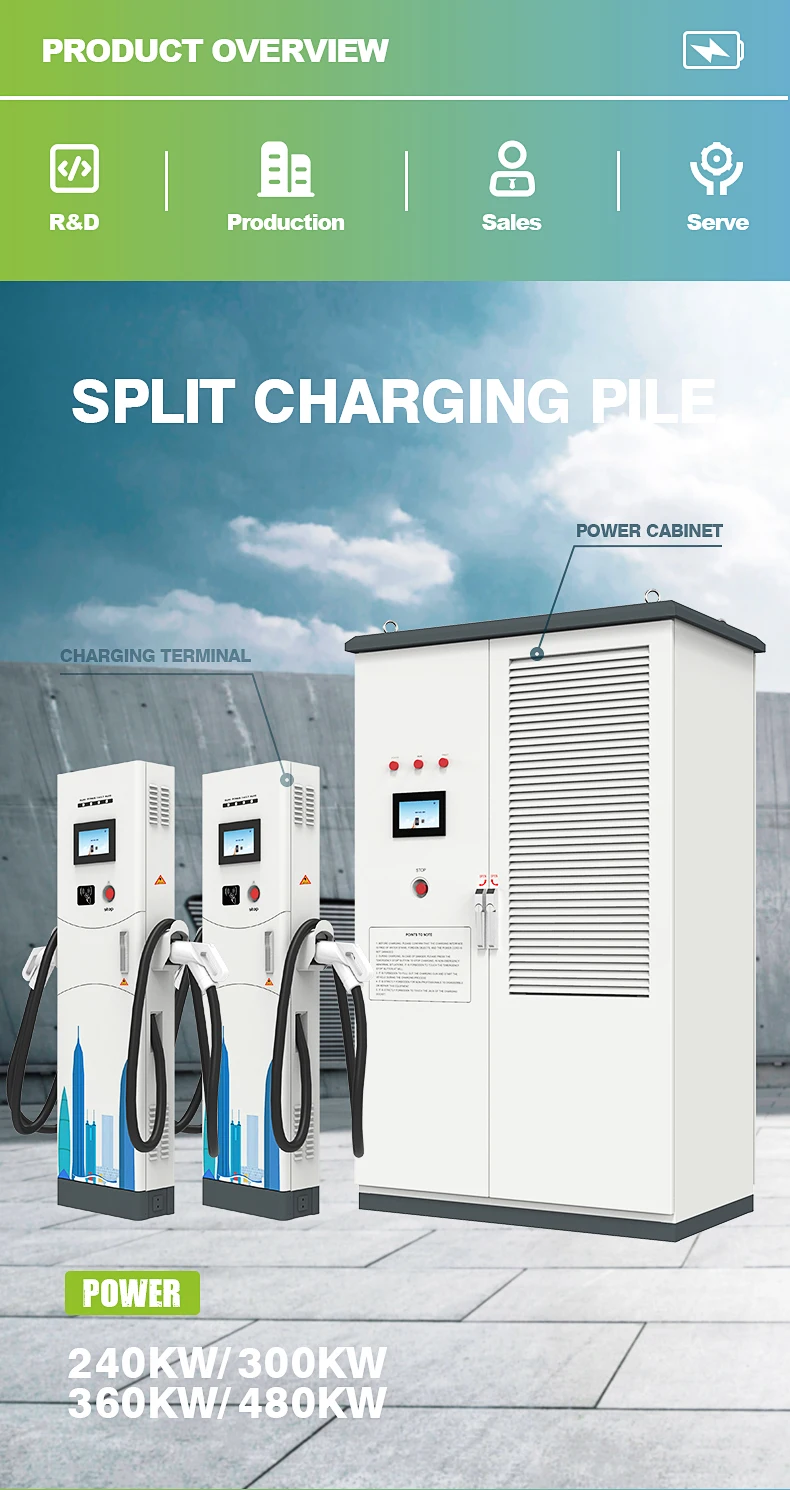 Floor-mounted 240kw 300kw 400kw 480kw Level 3 Rapid Commercial Electric Vehicle Charging ...