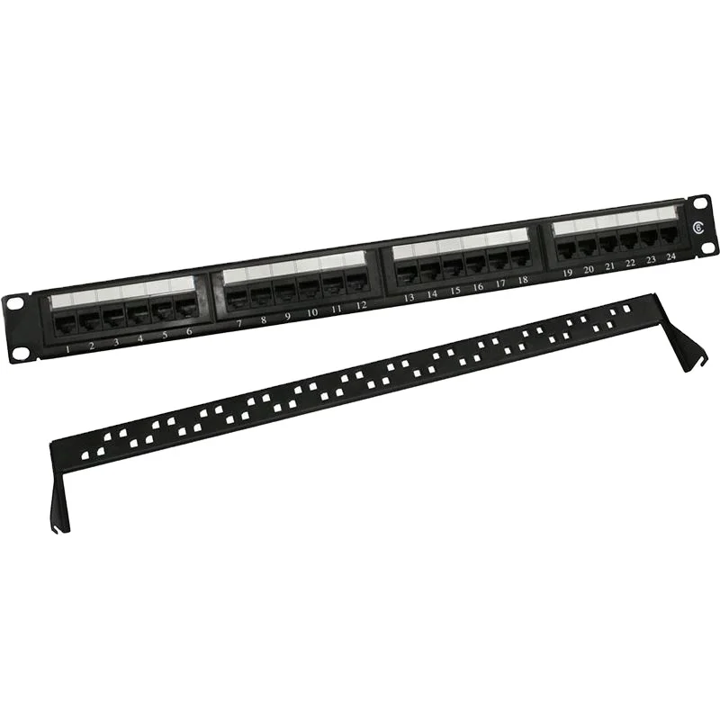 Manufacture Cabling OEM RJ45 Patch Panel 24 Port Cat6 With Back Holder ...