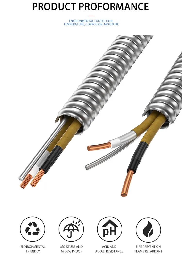 Canadian Building Wire 600v 14/2 12/2 14/3 Awg Al Aluminum Interlocked ...