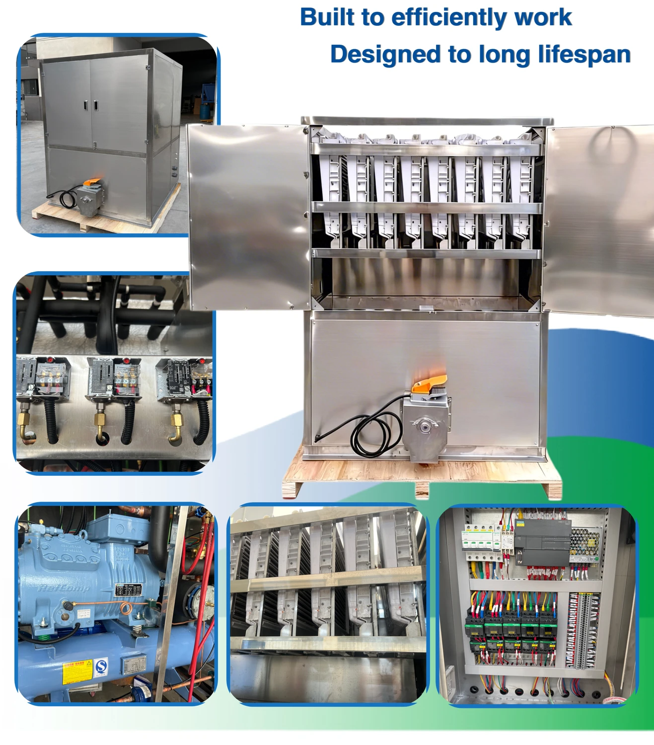 Industrial Automatic 2 Ton Ice Cube Maker Machine with Packing System ...