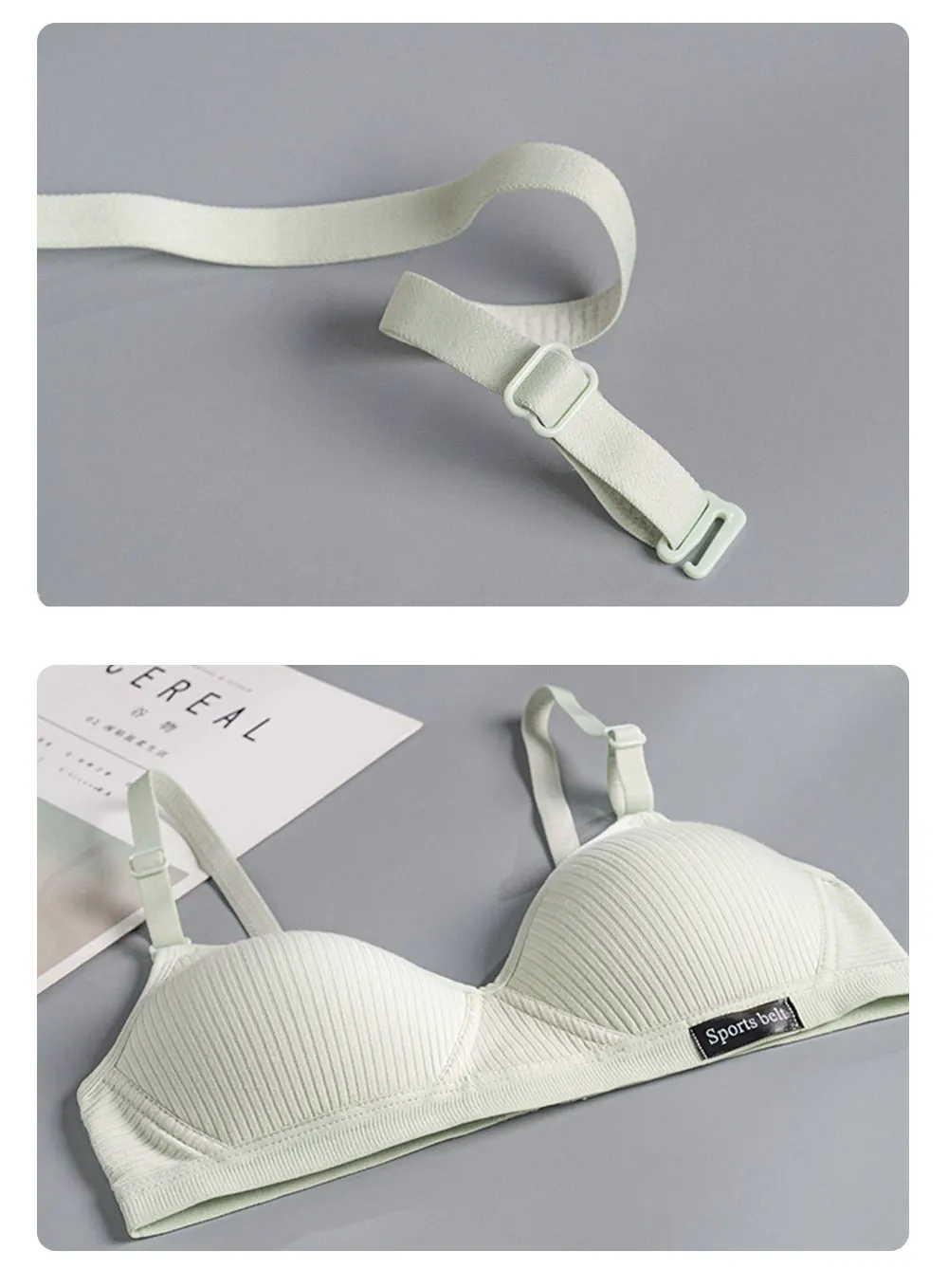 32 Size Boobs Skin-friendly Bralette Double Padded Push Up Wireless ...