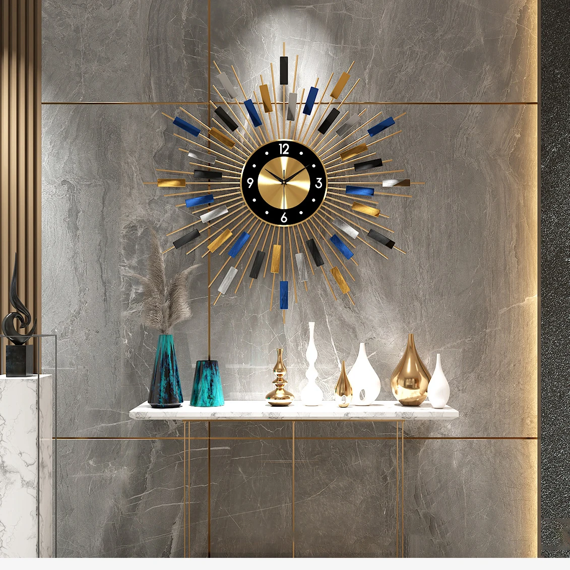 Novelty Luxury Silent Battery Operated Star Clock Gold Digital Clock ...