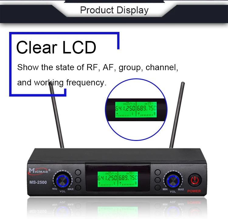 Plastic Uhf Dual Channel Wireless Microphone Made In China Wireless ...
