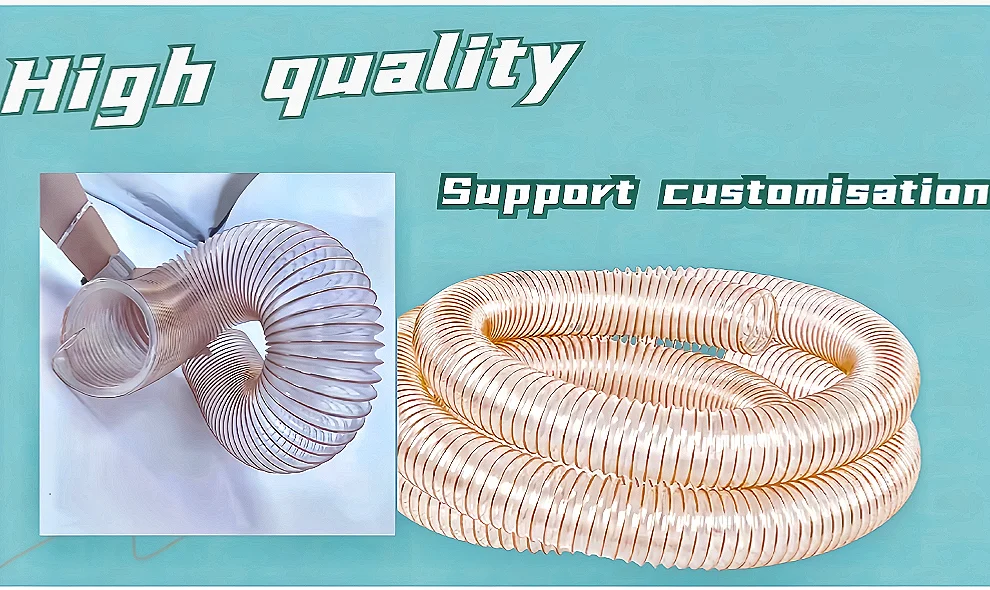 25-600mm Flexible Polyurethane Air Duct - Transparent & Durable